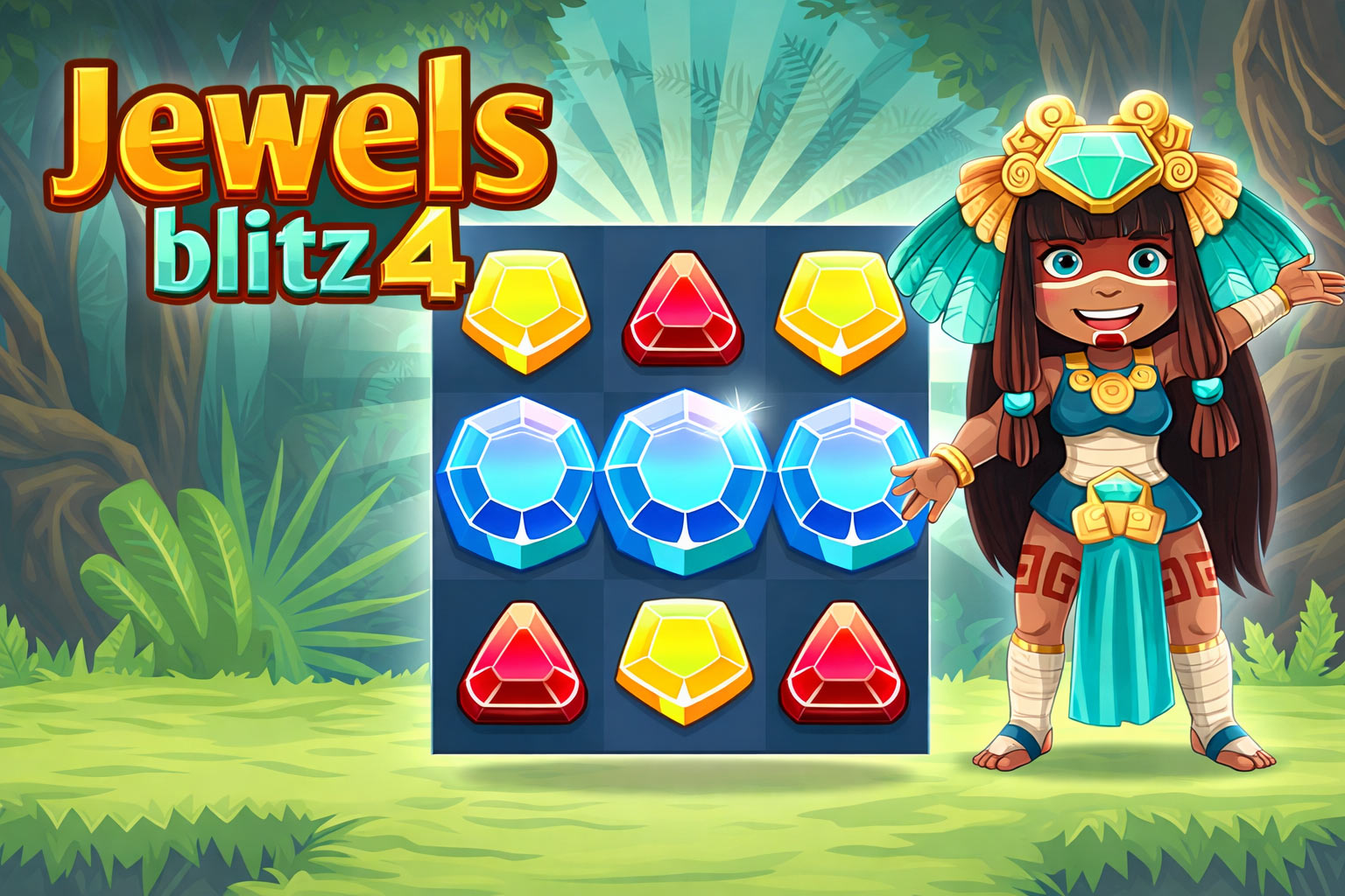 Jewels Blitz 4 🕹️ Graj za darmo na Play123